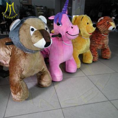 China Hansel electric amusement toy rides for kids game center machine kid ride for shopping mall walking ride animals plush for sale