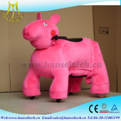 China Hansel plush toys stuffed animals on wheels kiddie machine playground indoor play toy entertainment zippy pets for kids for sale