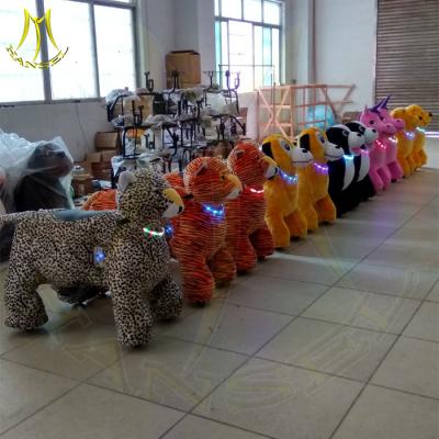 China Hansel kid animal plush rider electronical kids play park games indoor coin operated car kids ride on car walking robot for sale