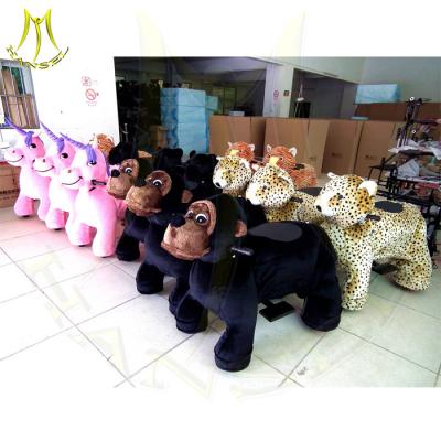 China Hansel wholesale ride on battery operated kids baby car ac power socket inlet with rocker plush motorized animals for sale