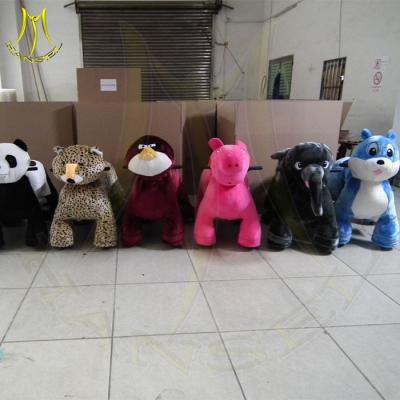 China Hansel coin operated electric toy car bull riding toys for kids electric dog walking machine giant plush animals kids for sale