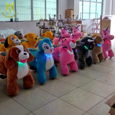 China Hansel electric rideable animal coin electric swings kiddie rides car soft animal scooter rides cars motorized plush for sale