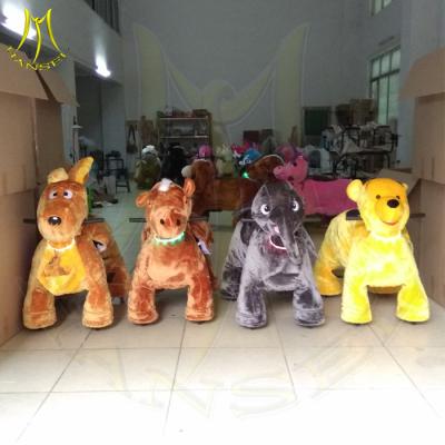 China Hansel happy ride toy animal scooter ride hot in shopping mall plush toys stuffed animals on wheels amusement park cars for sale