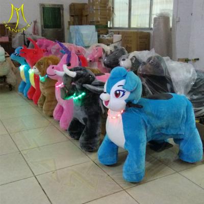 China Hansel electric rideable animal coin operated dragon ride walking family entertainment center riding cow toys for kids for sale