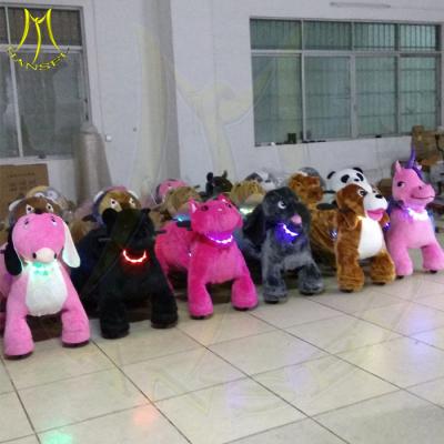 China Hansel coin operated battery game machine playground equipment rocking electric rideable animal scooter riding for sale