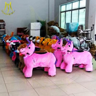 China Hansel kiddie trains for sale coin operated car kids ride on car giant plush animals kids riding coin operated ride toy for sale
