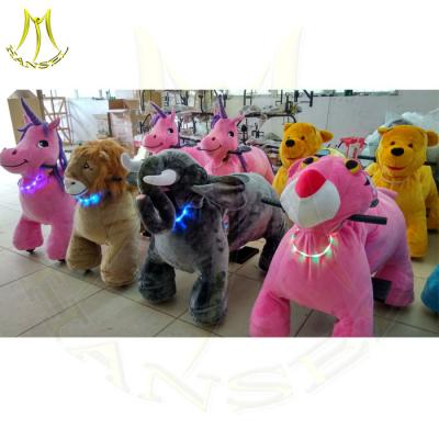 China Hansel zoo riders at the mall electric dog walking machine amusement arcade games giant plush animals kids riding for sale
