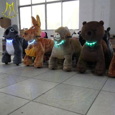 China Hansel giant plush animals kids ridingmechanical walking animal bike coin operated car kids ride on car kiddy ride for sale