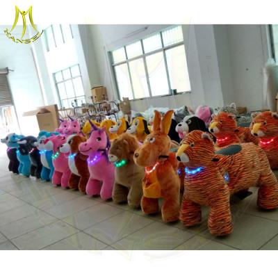 China Hansel coin operated horse ride plush unicorn electric scooter amusement park rides for rent zippy pets for sale for sale