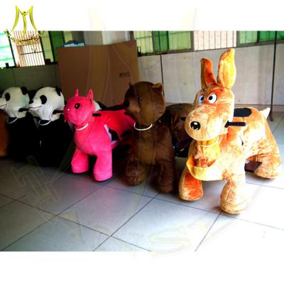 China Hansel animal motorized ride large plush ride toy on wheels amusement ride equipment children indoor rides game machines for sale