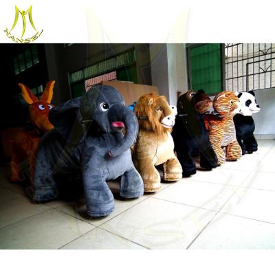 China Hansel kids rides amusement machines plush animal electric scooterelectric ride on horse toy rideable animal for sale