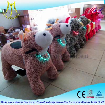 China Hansel amusement arcade games giant plush animals kids riding electric dog walking machine coin operated toy ride for sale