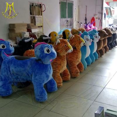 China Hansel cow electric motorized scooter with battery and mp3 for unicorn motorized plush animal  dog rides kiddie ride on for sale