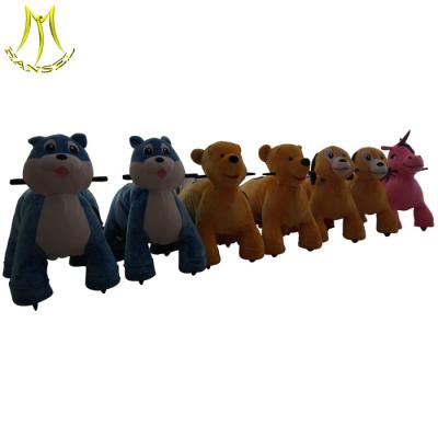 China Hansel shopping mall ride on animals coin operated plush electric animal scooters for sale