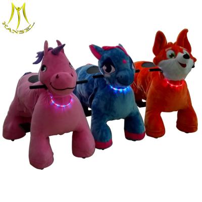China Hansel high quality stock coin operated plush electric animal bike for sale manufacturer for sale