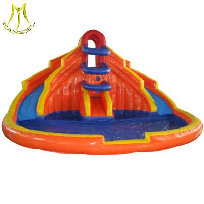 China Hansel popular outdoor commercial bouncy castles water slide with pool fr wholesale for sale