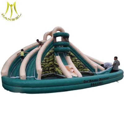 China Hansel cheap amusement bouncy castle inflatable slide with pool for kids game center for sale