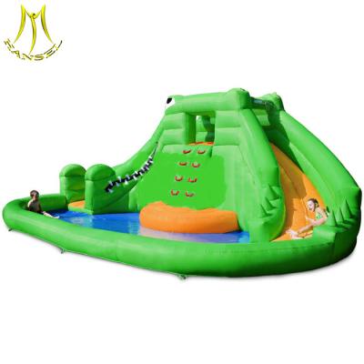 China Hansel outdoor games water slide giant inflatable with pool for amusement park for sale