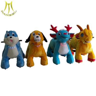 China Hansel hot-selling family electronic walking animal bike stueffed animal ride for sale