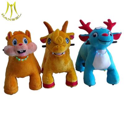 China Hansel plush coin operated happy ride on animla walking toy animals for sale
