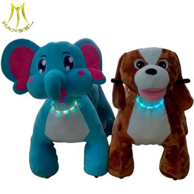 China Hansel kids ride on steel frame plush motorized animals toys for sale for sale