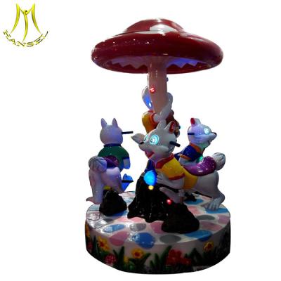 China Hansel   Merry go round amusement park Rides equipment  3seat happy carousel rabbit for sale for sale