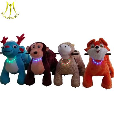 China Hansel amusement electric kids ride on 24A plush motorized animal for mall for sale