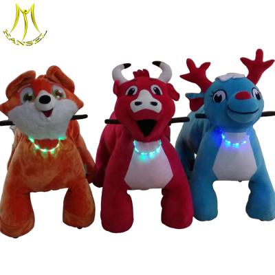 China Hansel coin operated plush animals amusement park toys zippy rides for sale