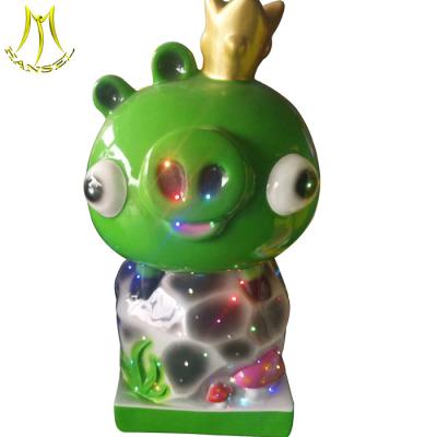 China Hansel coin operated children indoor games machine green pig kiddie ride for sale