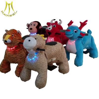 China Hansel  hot-selling kids coin operated electric plush riding motorized animal for sale