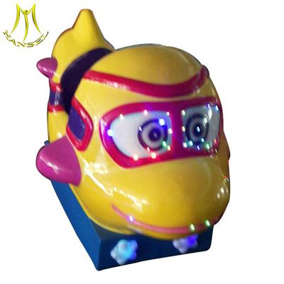 China Hansel  Used fiber glass kiddie rides happy riding funny racing airplane for sale