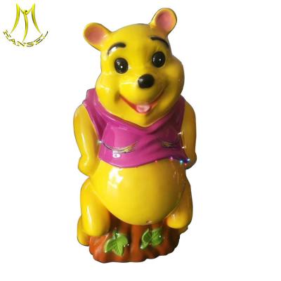 China Hansel   coin operated battery moto machine fiberglass bear ride for sale