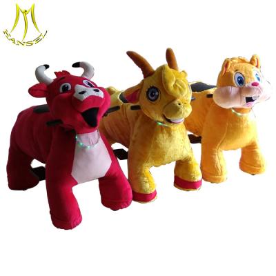 China Hansel  coin operated children ride on animal car for sale plush animal kiddie ride for sale