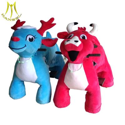 China Hansel wholesale moving  battery operated motorized plush riding animals for sale