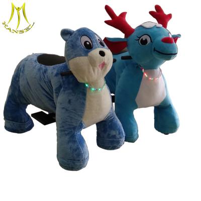 China Hansel  electric kids walking motorized plush riding animals in mall with CE certificate for sale