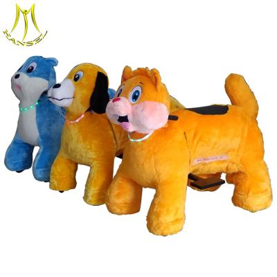China Hansel   shopping mall animal large plush ride toy on 4 wheels for sale