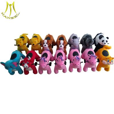 China Hansel Amusement parks electrical toy animal scooter riding plush toy rides for sale