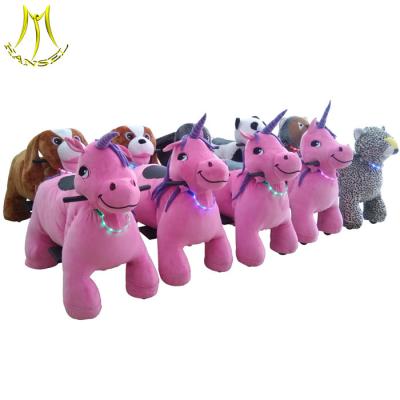 China Hansel amusement park plush horse rideable coin operated walking animal ride for sale