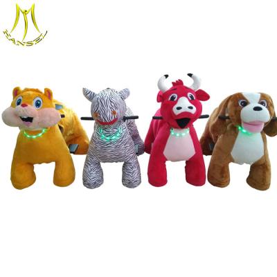 China Hansel entertainment equipment adult ride on toys plush riding animals bike for sale