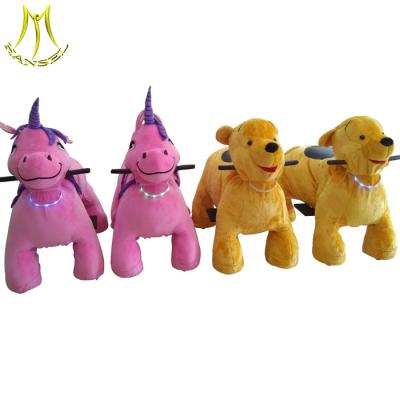 China Hansel kiddie ride coin operated plush battery 4 wheels kids animal toys for sale
