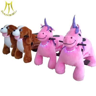China Hansel indoor kiddie ride on horse plush toy for amusement park for sale