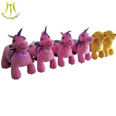 China Hansel amusement park coin operated electric walking animal ride on Unicorn for sale