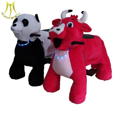 China Hansel  coin operated electric plush kids animal panda rider in parties for sale