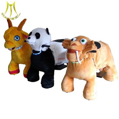 China Hansel Guangzhou wholesale walking coin operated motorized plush riding animals for sale