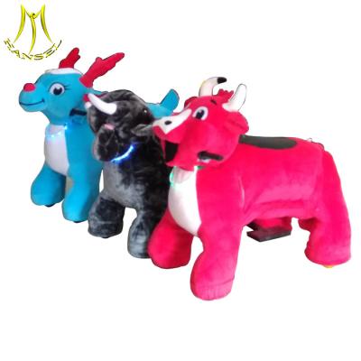 China Hansel  Guangzhou factory price coin operated stuffed 4 wheel animal car for sale