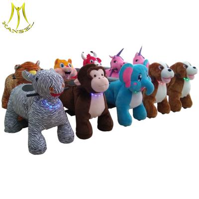 China Hansel plush animal kiddie ride indoor and outdoor plush motorized animals for sale