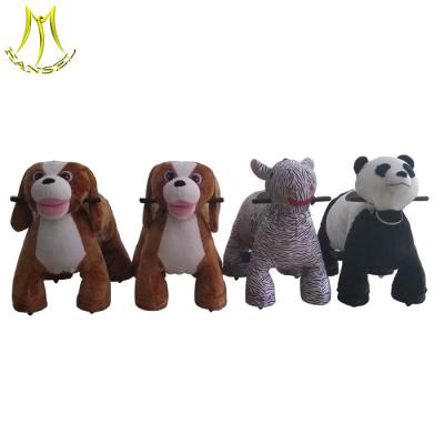 China Hansel  fast profits kids ride motorized plush riding animals in mall for sale
