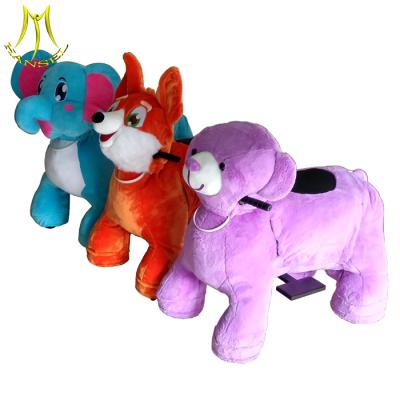 China Hansel amusement park games for mall and plush children ride on animals with necklace for sale