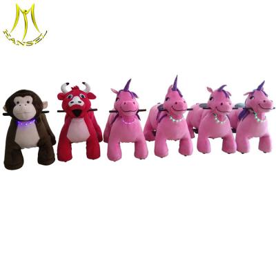 China Hansel happy land toys fun park game machines plush animal ride for sale