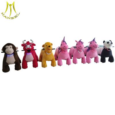 China Hansel coin operated ride on furry animal toys happy ride on animals for sale